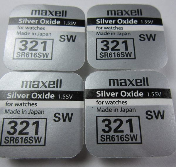 Maxell 4x SR616SW SW321 SW 321 – 1.55V Silver Oxide Button Cell Watch ...