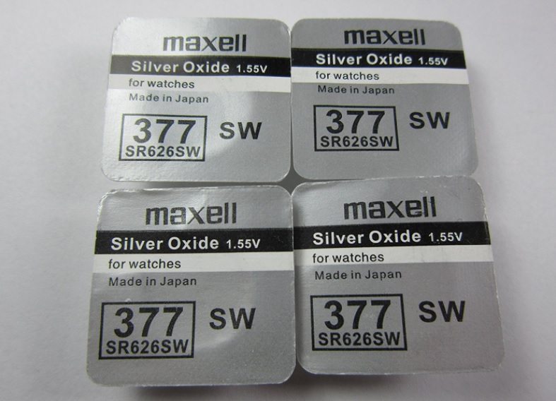 Maxell 4x SR626SW 377 – 1.55V Silver Oxide Button Cell Watch Batteries ...