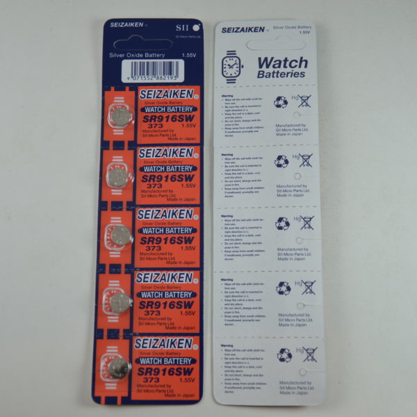 Seizaiken 5x SR916SW 373 1.55V Silver Oxide Button Cell Watch Battery ...