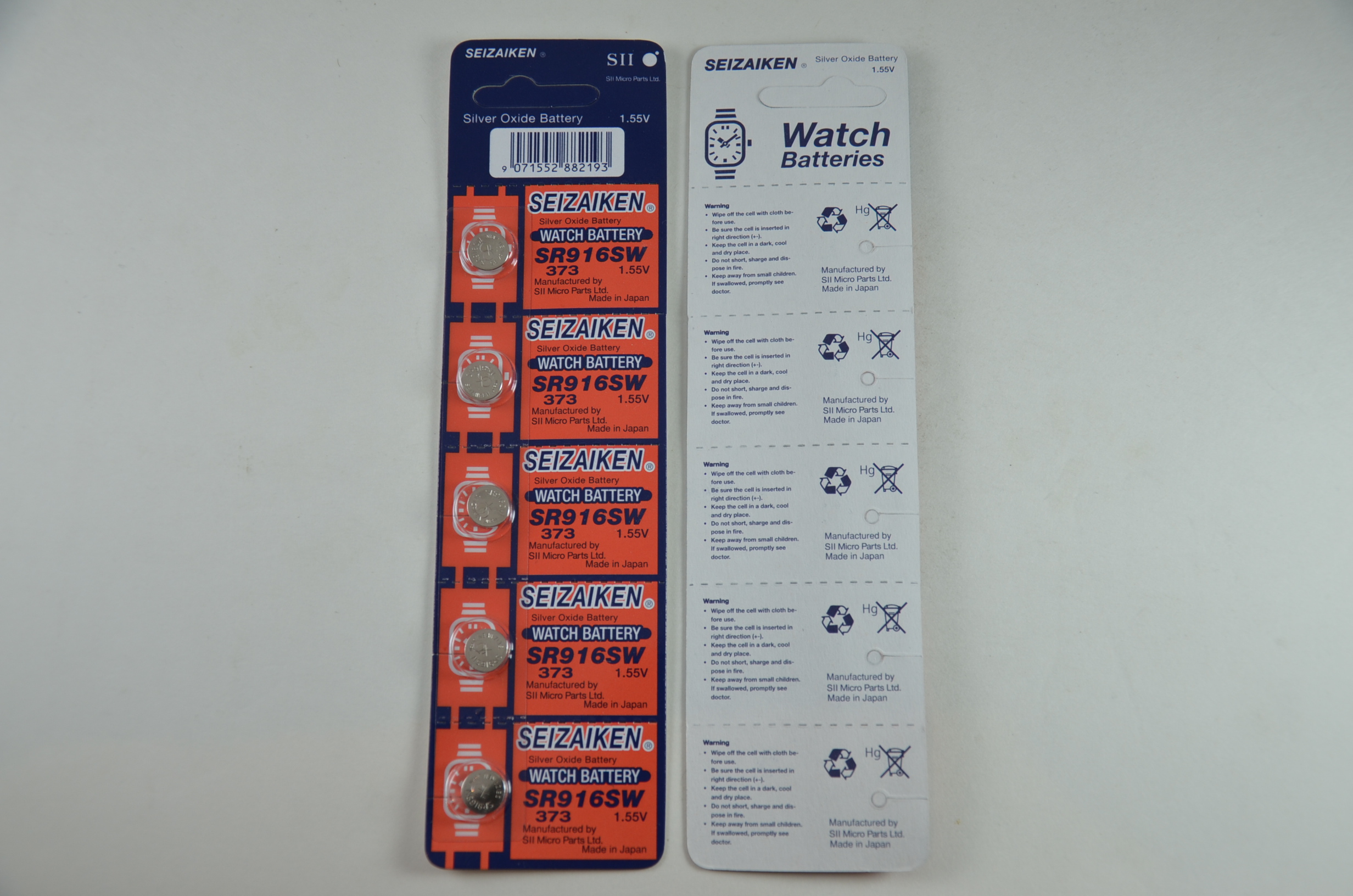 Seizaiken 5x SR916SW 373 1.55V Silver Oxide Button Cell Watch Battery ...