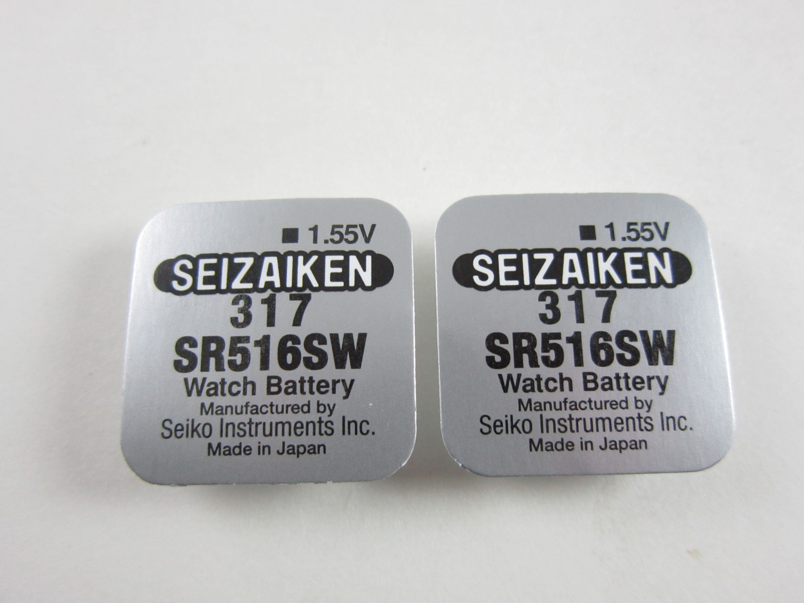 Seizaiken 2x SR516SW 317 SR516 1.55v Silver Oxide Button Cell Watch ...