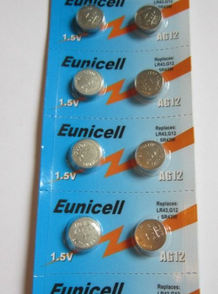 10x Eunicell AG12 LR43 G12 SR43W 1.5v Alkaline Button Cell Batteries ...