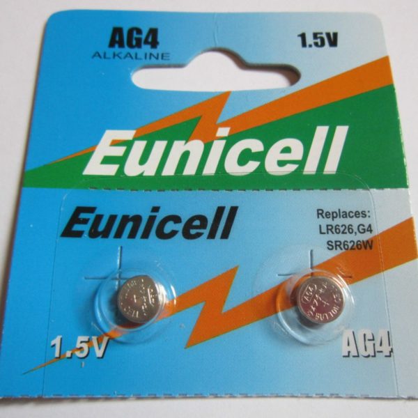 2x Eunicell AG4 LR626 G4 SR626W 1.5v Alkaline Button Cell Batteries ...